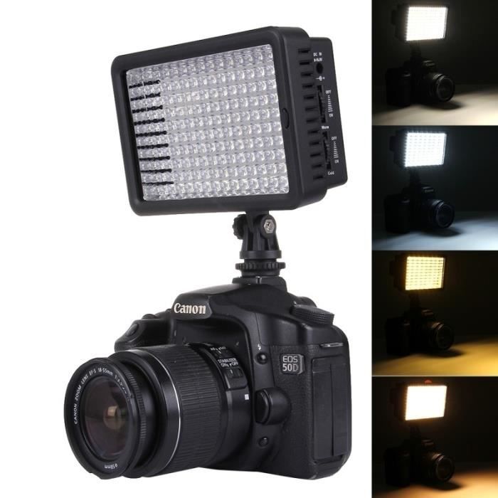 Lumière photographique LED-5023 160 Dimmable LED vidéo sur caméra ...