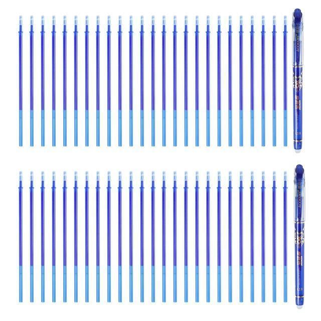 STYLO,Bleu--Stylo à Gel'encre effaçable, 2 + 50 pièces-ensemble, bleu ...
