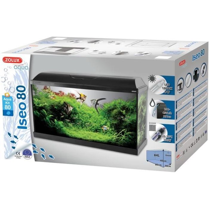 Aquarium Poisson Iseo 80 Led Noir - Zolux - Cdiscount Animalerie