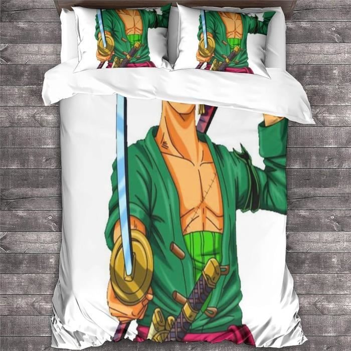 Roronoa Zoro Parure De Lit 3 Pièces En Microfibre Avec Housse De Pirate ...