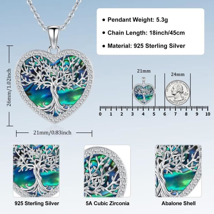 Collier Arbre De Vie Argent Sterling 925 Boucle D'Oreille Arbre De Vie ...