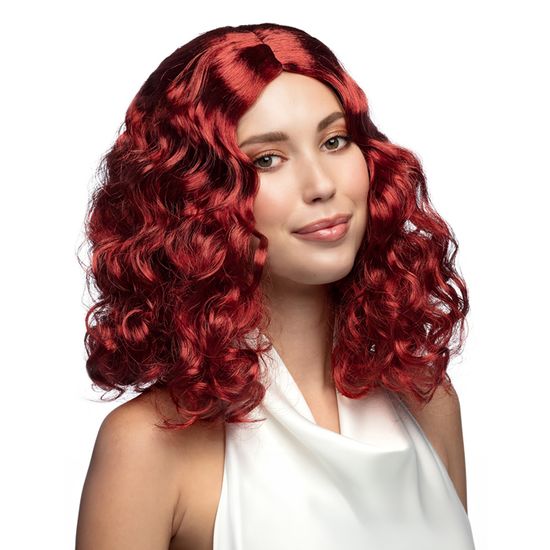 Perruque - Cheveux mi long Frisés Rouge - Femme - Adulte - Intérieur ...