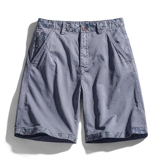 Short Cargo Homme Ete Coton Multipoches Coupe Droite Casual Short Motif ...