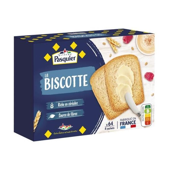 LOT DE 6 - PASQUIER - La Biscotte au Froment - boite de 64 tranches ...