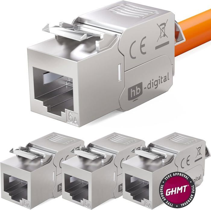 4x CAT 6A Keystone Module Jack Certifié GHMT 500 MHz 10Gbits optimal ...