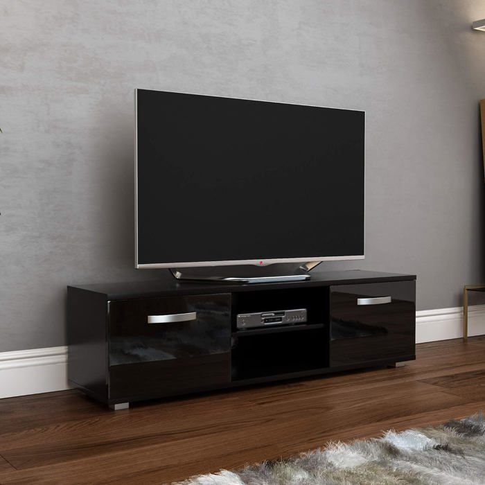 Meuble TV - Vida Designs - Cosmo - Noir - 140cm - Cdiscount Maison
