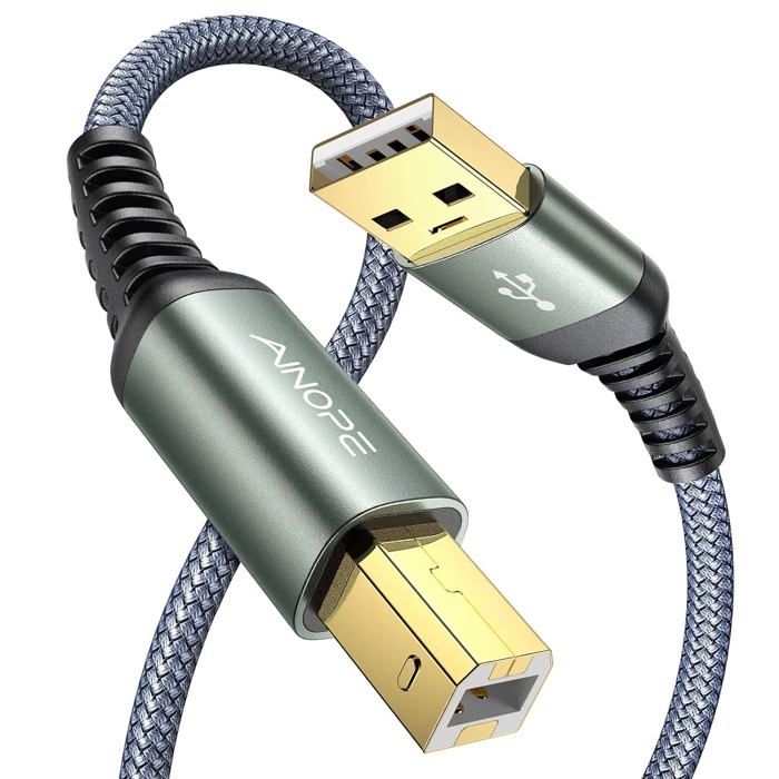 Cable Imprimante USB,Nylon Cable Imprimante2M,480 MBit/s Cable USB ...
