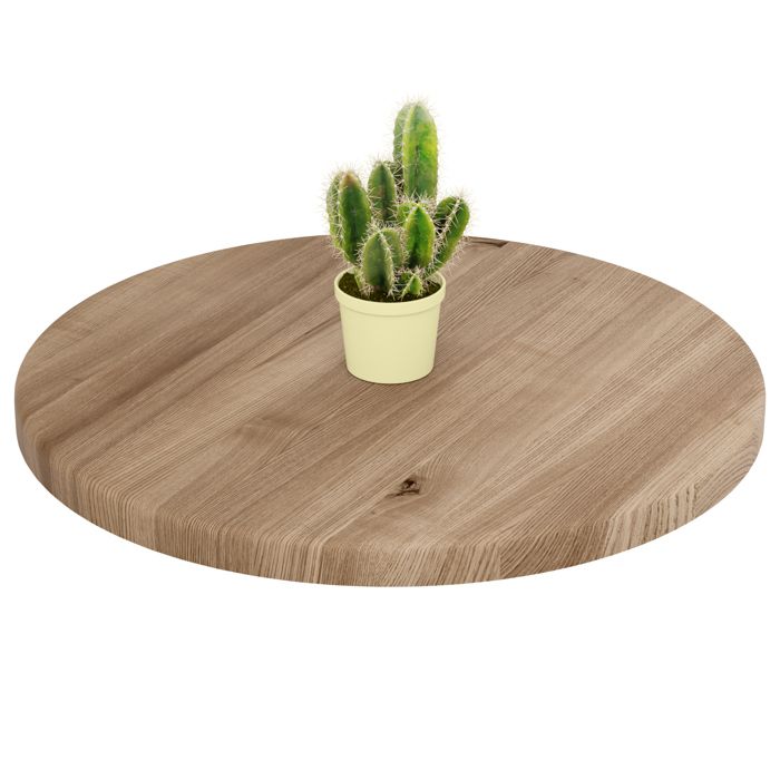 Plateau table rond 60 cm bois massif Naturel 40 mm pour table basse ou ...
