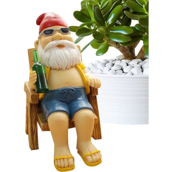 Décor De Gnome Extérieur,Décoration De Nain De Jardin Assis Sur Une ...