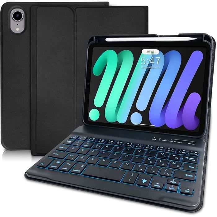 Ipad Mini 6 Coque Clavier 2021, 7 Couleurs Rétroéclairé Clavier ...