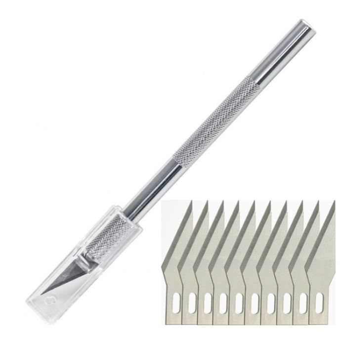 Couteaux de précision - Hobby - Scalpel - 12 cm - 10 lames de rechange ...