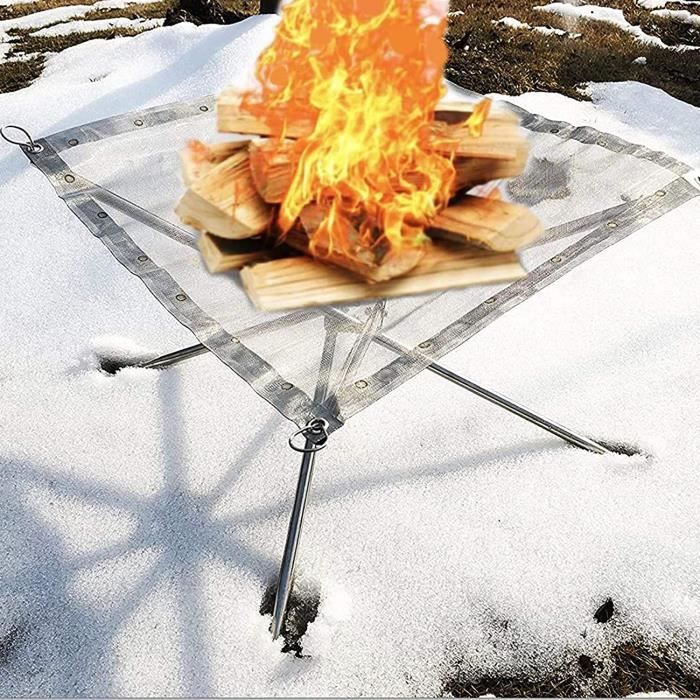 Brasero LXNQG Brasero Portable avec Grillage dacier Pliable Foyer De ...