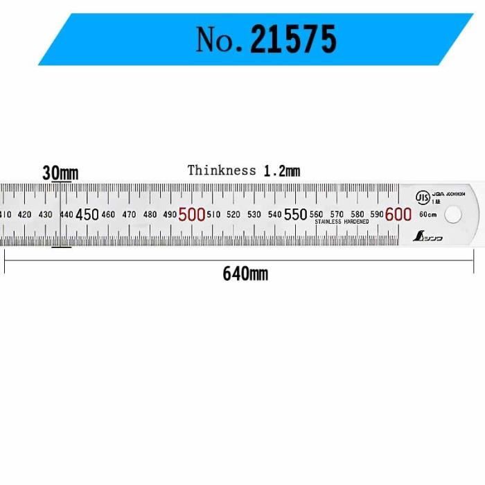 Matt 600mm - Steel Ruler - Règle En Acier Inoxydable, Règle En Acier ...