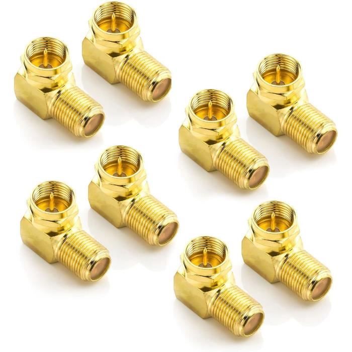 8X Adaptateurs D'Angle Satellite 90° Degrés Pour Câble Coaxial ...