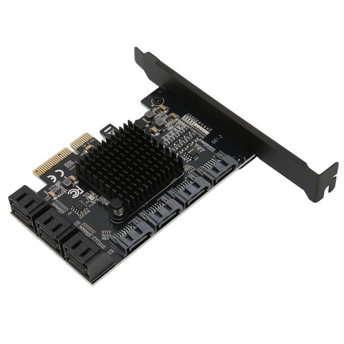 SAL Carte contrleur PCIE Carte D'extension PCIE, Carte Adaptateur PCI E vers SATA2.0 10 Ports ...