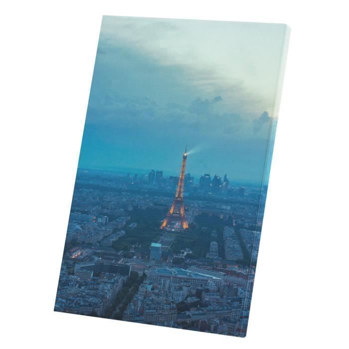 Tableau Décoratif Vue Aérienne de la Tour Eiffel Illuminee Vue De Paris France (60 cm x 90 cm ...