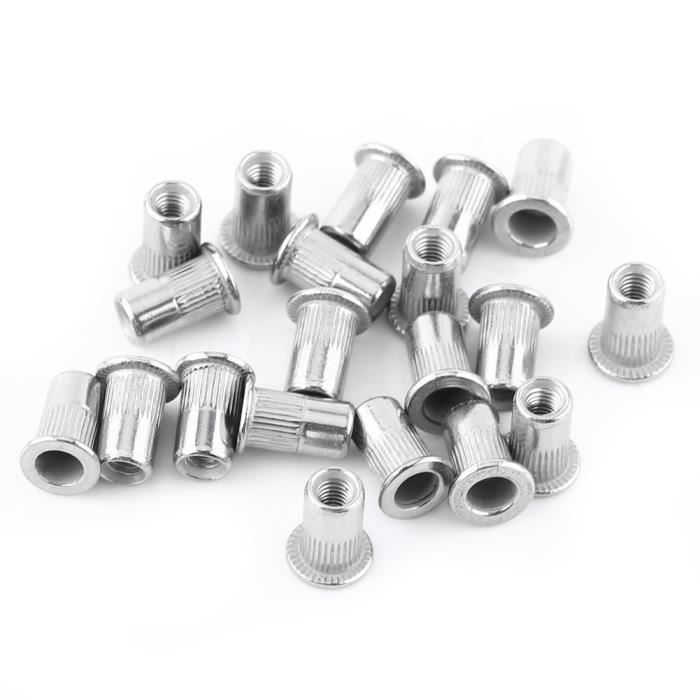 Vis plate M3-M8 Écrou de Rivet Aveugle Fileté à Tête Plate en Acier ...