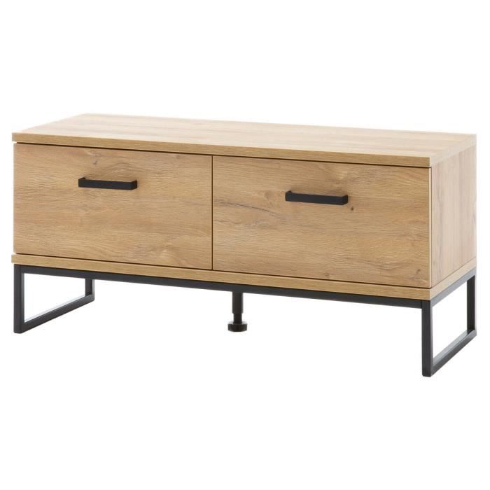 Banc coloris chêne grandson - Longueur 101 x Hauteur 46 x Profondeur 38 ...