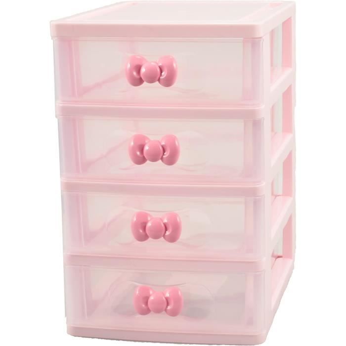 Jolie Boîte De Rangement Rose Avec Plusieurs Couches Et Poignée En ...