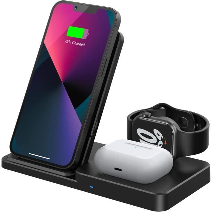 Chargeur Sans Fil 3 En 1 - Station De Charge Inductive Pour Iphone 14 ...