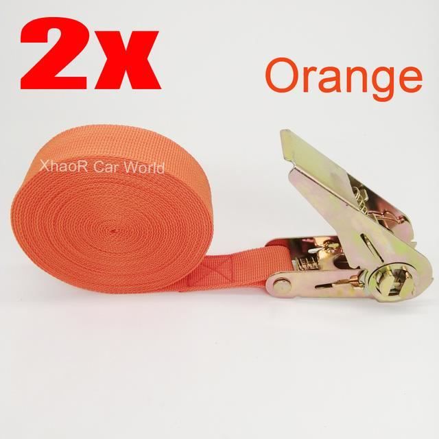 Sangle à cliquet,Orange--Sangles en alliage pour bagages de voiture, 2 ...