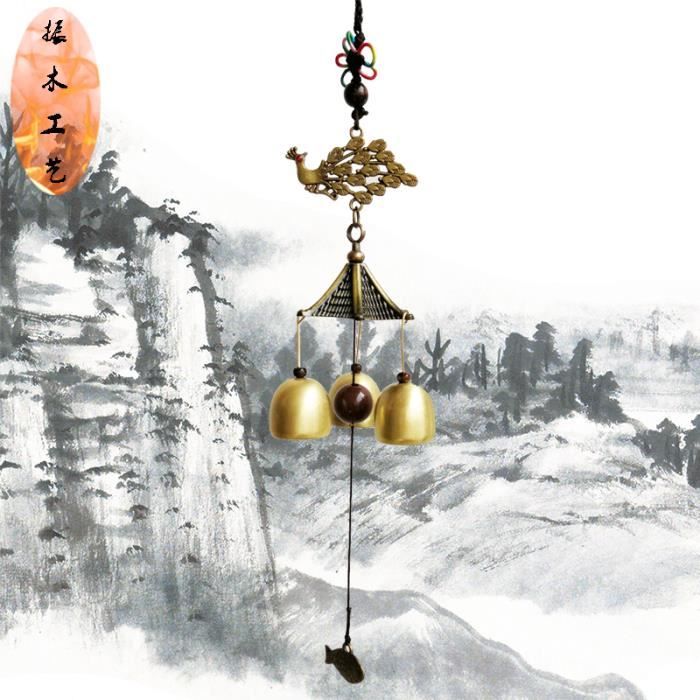 SONNETTE,5--Métal cuivre vent carillon pendentif porte décoration alliage cloche Feng Shui ...