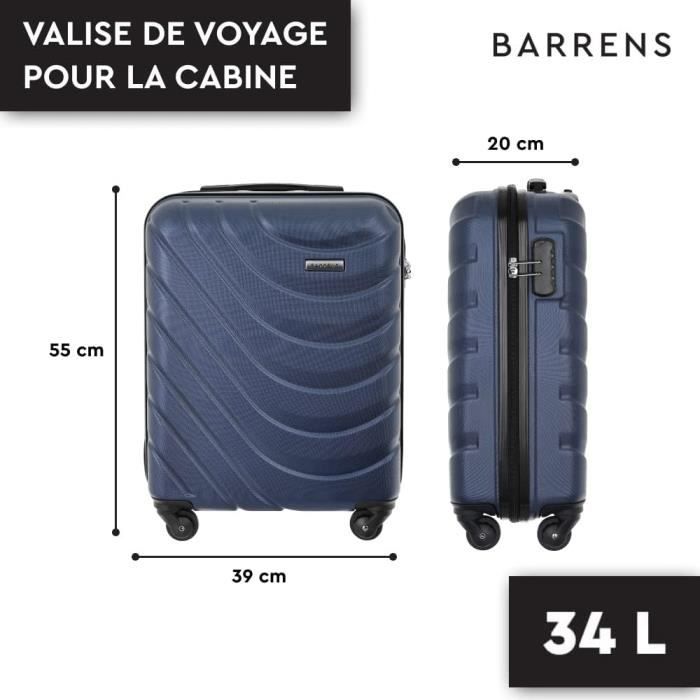 Valise À Coque Dure | Bagage Cabine | 55X39X20Cm | 34 L | Abs | Pour ...