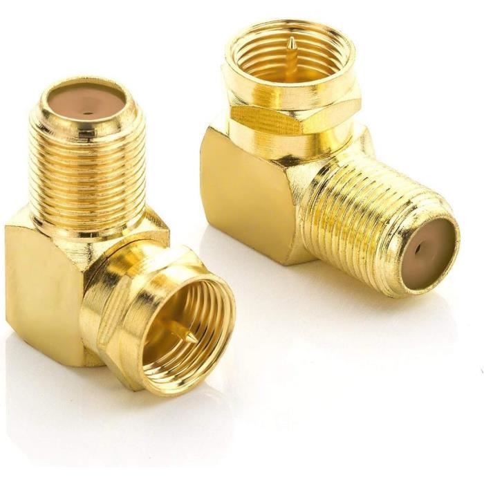 8X Adaptateurs D'Angle Satellite 90° Degrés Pour Câble Coaxial ...