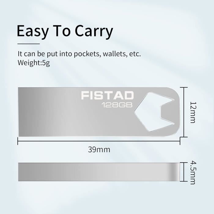 Clé USB 128 GO, Clef USB 128GO Mini USB Stick 128GB Portable Flash ...