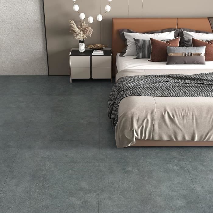 Dalle Pvc Adhesive Sol Effet Béton Gris Autocollant De Sol Auto-Adhésif ...