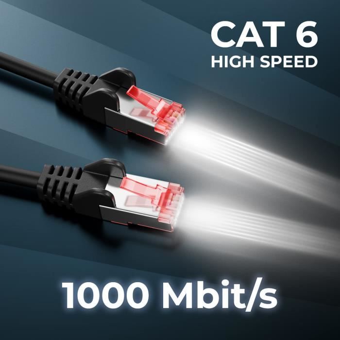 Câble réseau Cat6 20M-câble Ethernet blindé Pimf S-FTP Cat-6 Rj45 ...