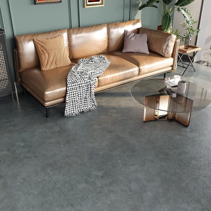 Dalle Pvc Adhesive Sol Effet Béton Gris Autocollant De Sol Auto-Adhésif ...