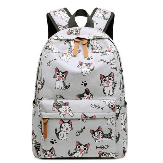 Cartable Fille Garcon Impression de Chat Mignon Sac Dos pour Enfant ...