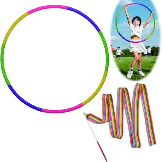 Cerceau Enfant,8 Sections Hula Cerceau Hoop pour Enfants et un ruban de ...