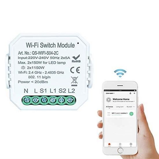 LI-Smart Light - Module interrupteur Wi-Fi, DIY Smart Life-Tuya App, télécommande, Compatible ...