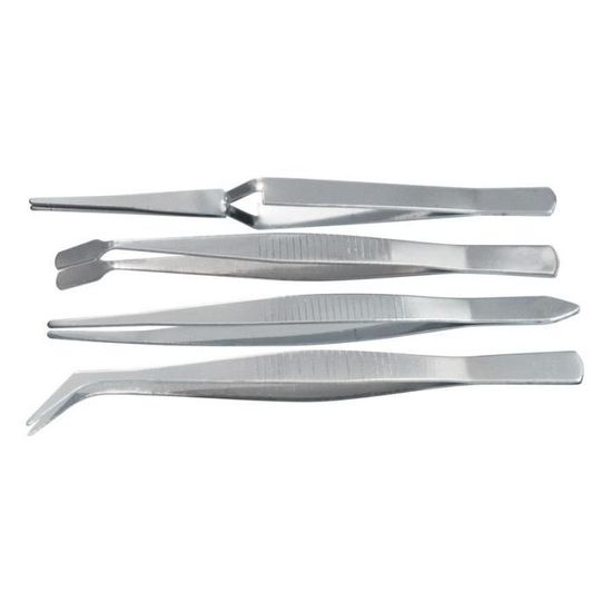 Lot de pinces - SPARTA - Set de 4 pincettes - De précision - Brucelle ...