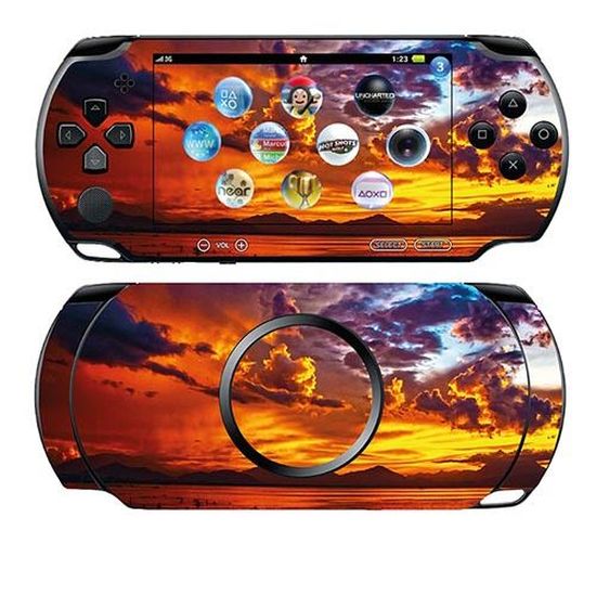 Skin Stickers pour sony PSP street (Sticker : Soleil de feu ...
