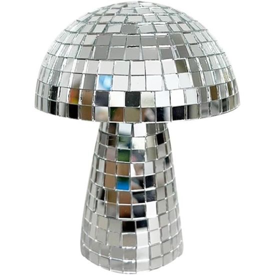 Boule disco en forme de champignon, boule disco réfléchissante argentée créative pour décoration ...