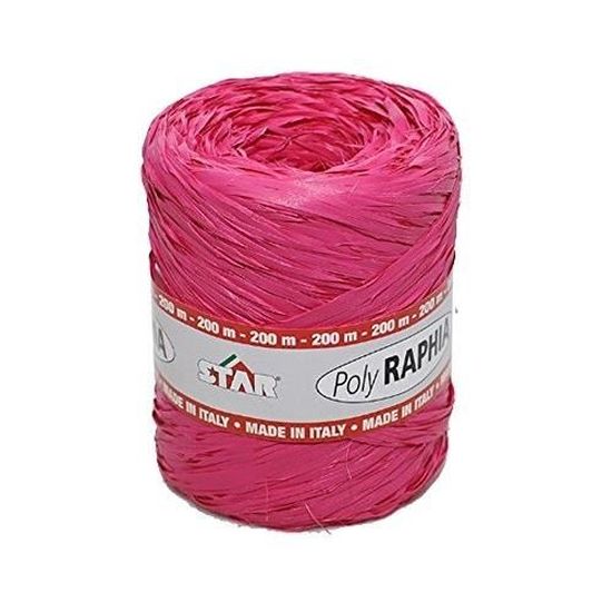 Ruban de raphia synthétique 200m (Fuxia) - STAR - nas02 - Rose ...