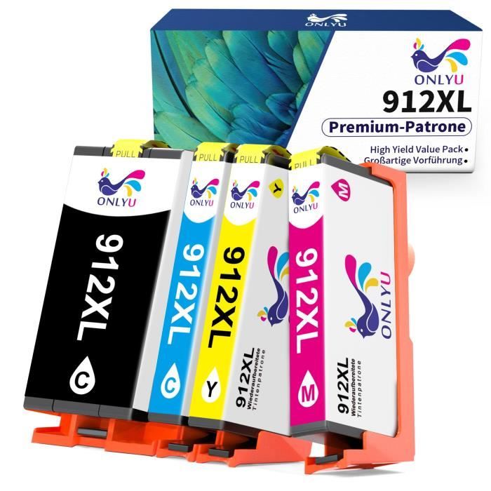 ONLYU 4 Cartouche d'encre Compatible avec HP 912XL pour HP OfficeJet ...