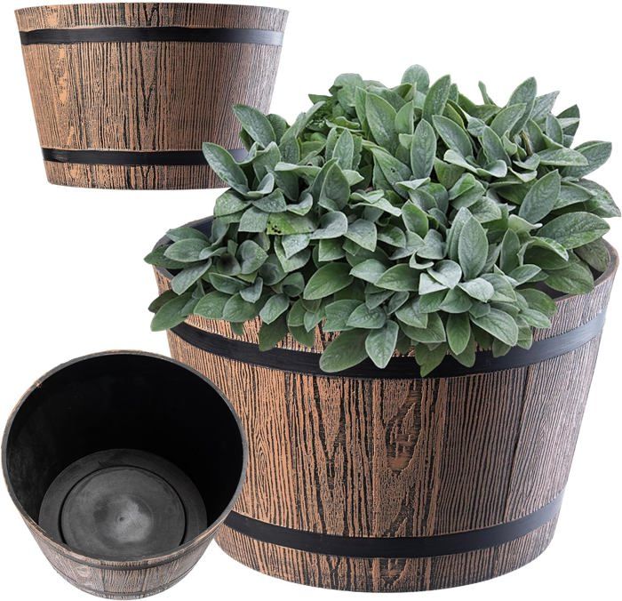 Marron Foncé Pot de Fleurs en Plastique pour l'Intérieur et l'Extérieur ...