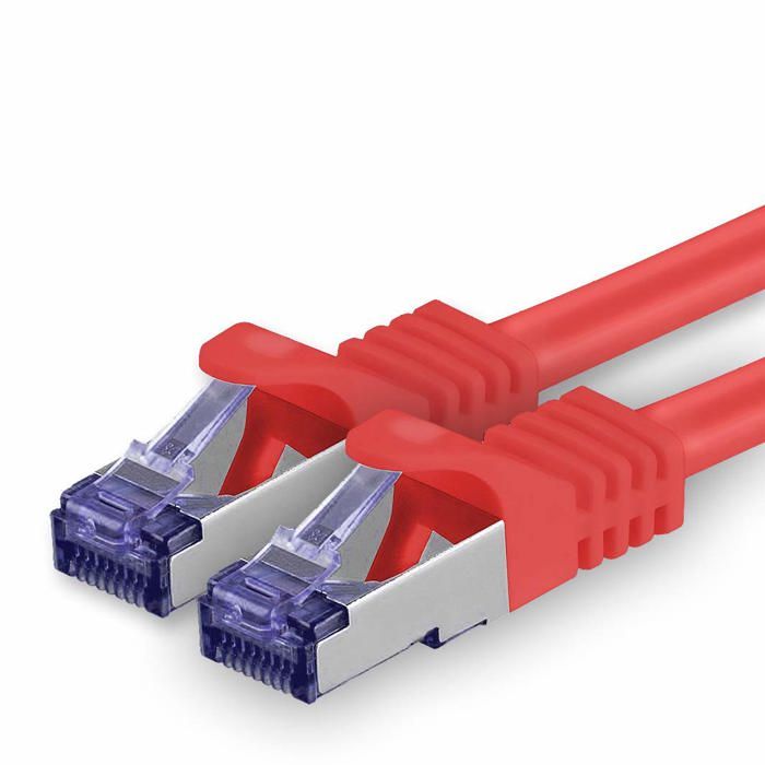 Cat.7 Câble Réseau 3M - Rouge - 1 Pièce Cat7 Câble Ethernet Poe Lan 10 ...