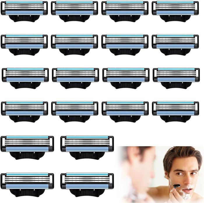 Paquet de 20 lames de rasoir : lames de rechange pour rasoir humide ...