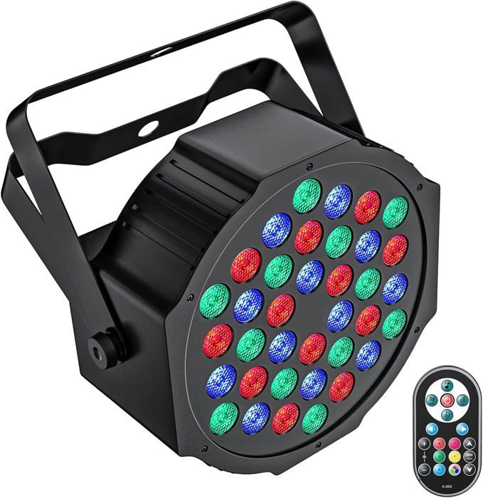 Rgb Lumiere Par Led,36 Led Eclairage Scene Dmx 7Ch Avec Télécommande,72W Lampe De Scène Avec 7 ...