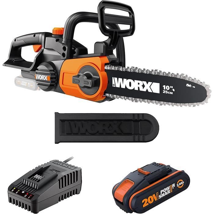 LIWI-- Tronçonneuse sans fil 20V- WG322E.1- guide de 25 cm (Livrée avec ...