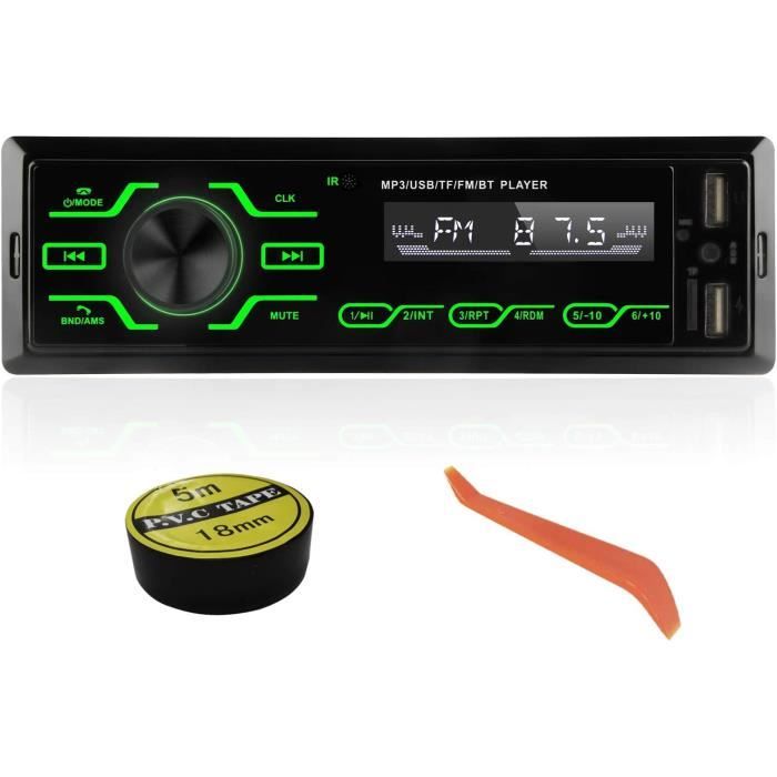 Autoradio Bluetooth Mains Libres, Microphone intégré stéréo Universel 1 DIN, Pr en Charge du ...