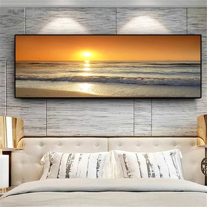 Diamond Painting Coucher De Soleil Bord De Mer,40X120Cm Grande Peinture ...