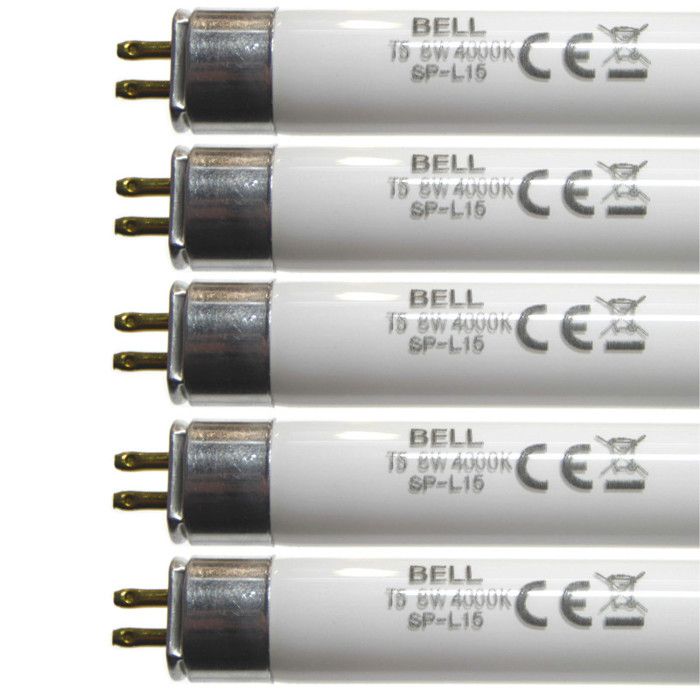 Bell Lighting 5 Pack 8W T5 300mm 12 Tubes fluorescents blanc froid ...