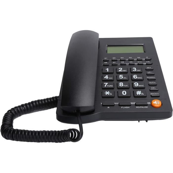 Téléphone Filaire Fixe,Téléphone Filaire De Bureau Avec Gros Boutons,Affichage De L'Appelant ...