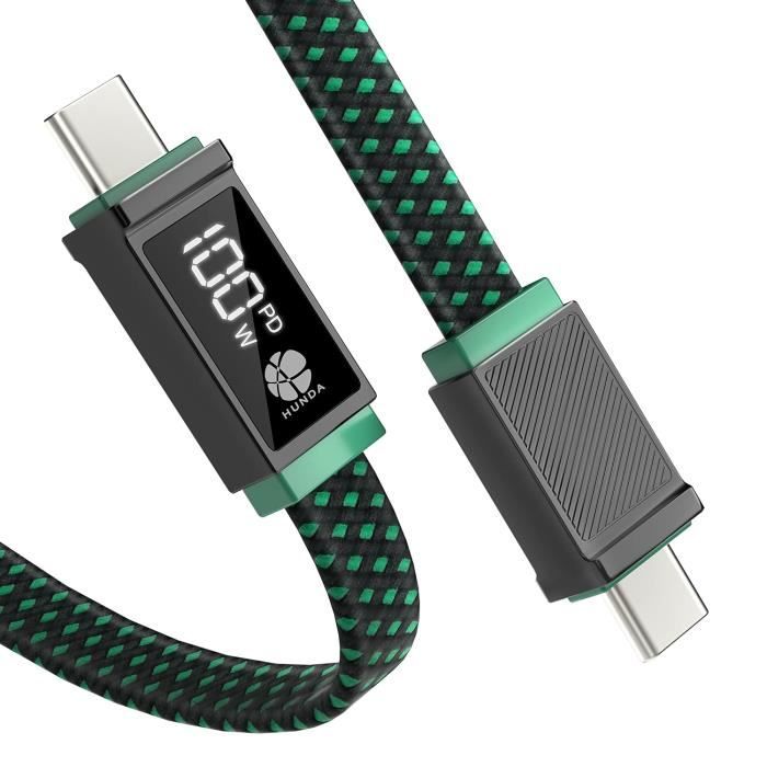 100W Cable USB C vers USB C Cable USB C Charge Rapide avec affichage ...